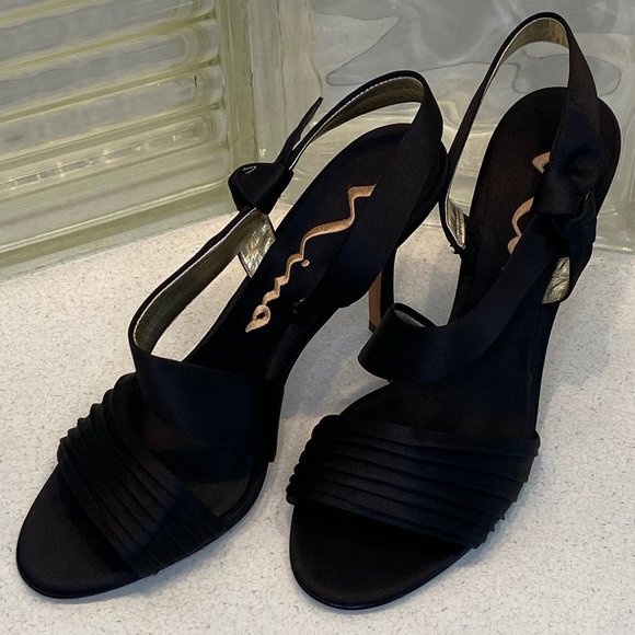 Nina | Shoes | Nina Gesalyn Slingback Stiletto Dress Sandal Satin Black ...